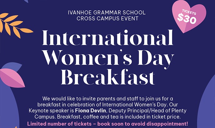 International Women’s Day Breakfast - Ivanhoe Grammar School